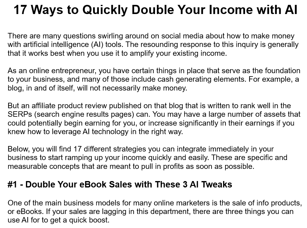 17 Ways to Quickly Double Your Income with AI – 48 Hour Limited PLR ...