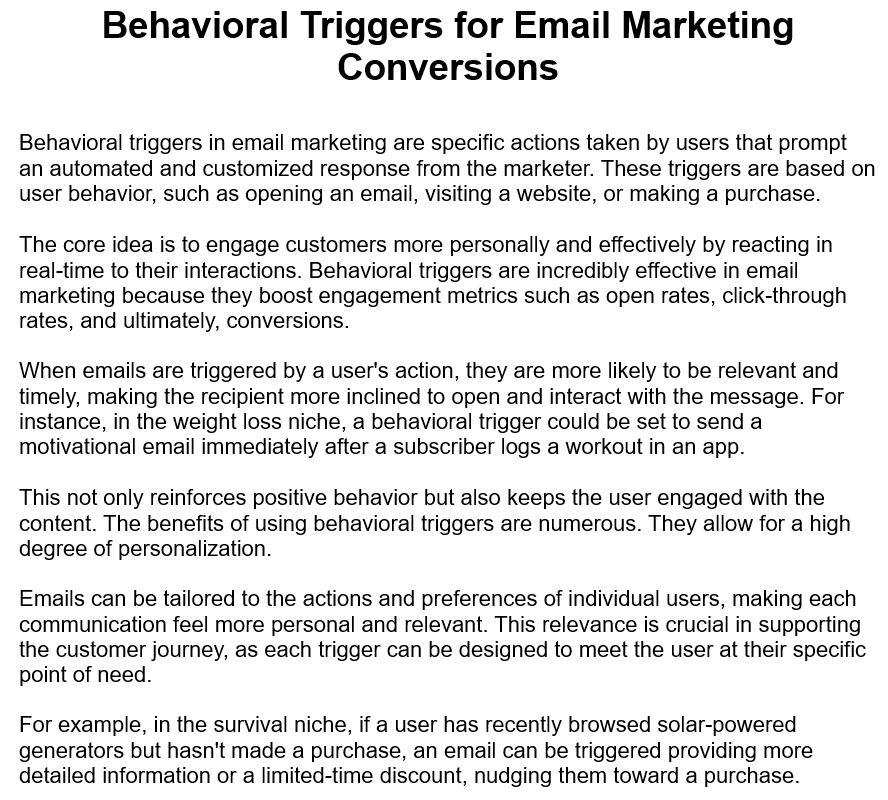 Behavioral Triggers For Email Marketing Conversions Ai Assisted Plr Plr Launch 