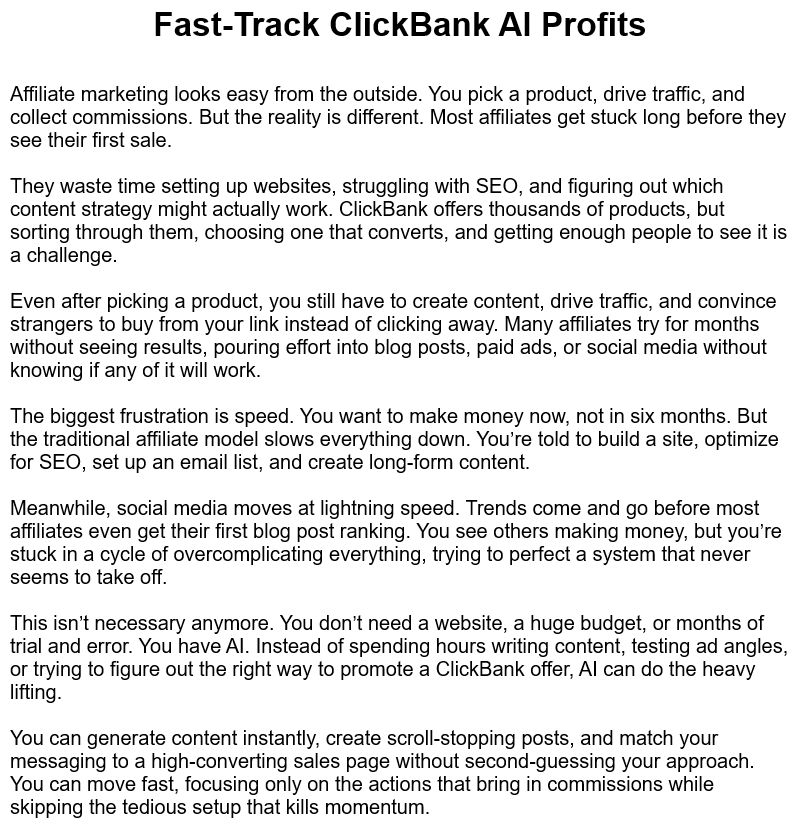 Fast-Track ClickBank AI Profits – AI Assisted PLR – PLR Launch