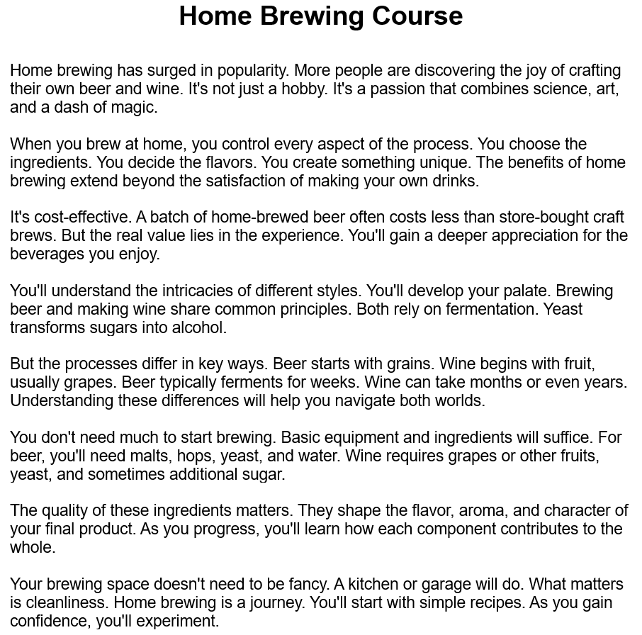 Home Brewing Course – AI Assisted PLR – PLR Launch