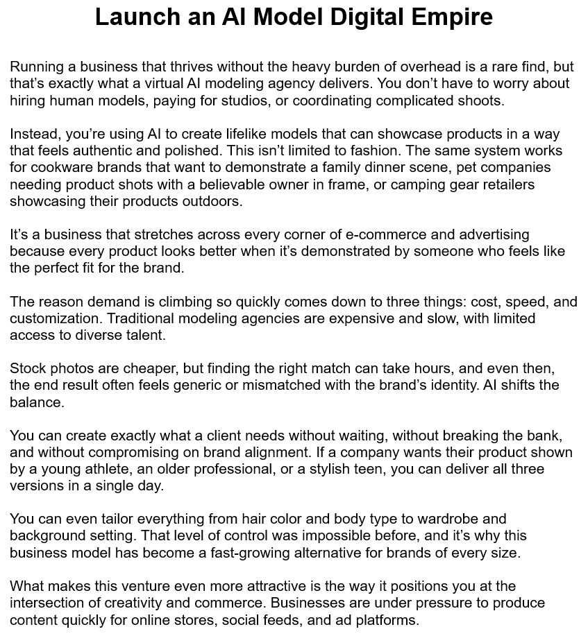 Launch an AI Model Digital Empire – AI PLR – PLR Launch