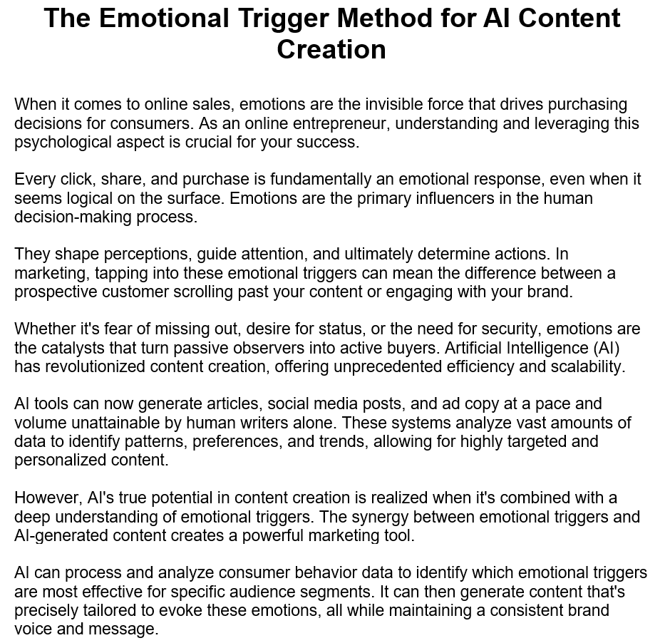 The Emotional Trigger Method for AI Content Creation – AI Assisted PLR ...