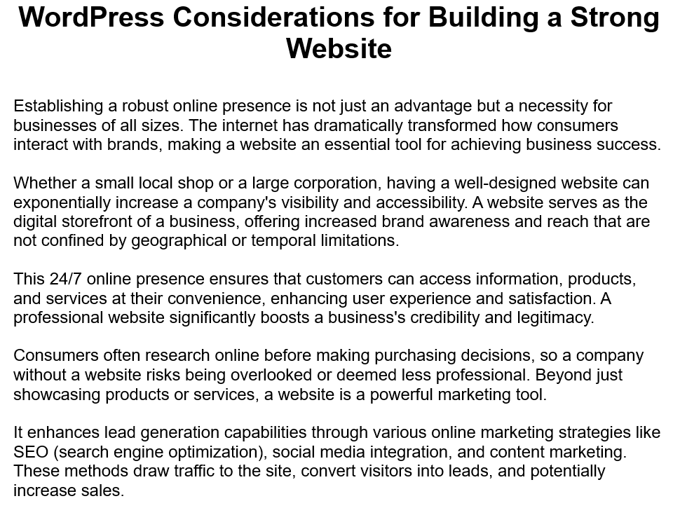 WordPress Considerations for Building a Strong Website – AI-Assisted PLR – PLR Launch